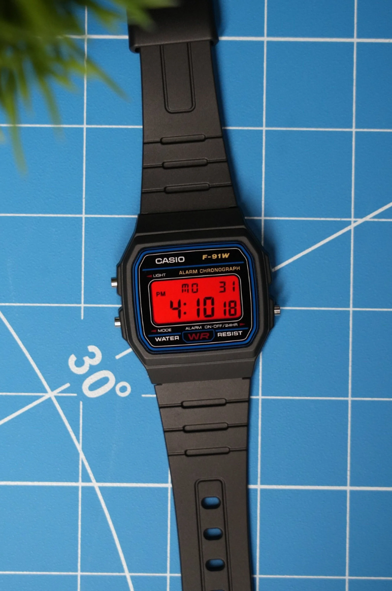 "Red Shift" Casio F-91W – JellyLab Watches